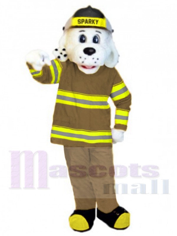 Brown Sparky The Fire Dog Mascot Costume Animal